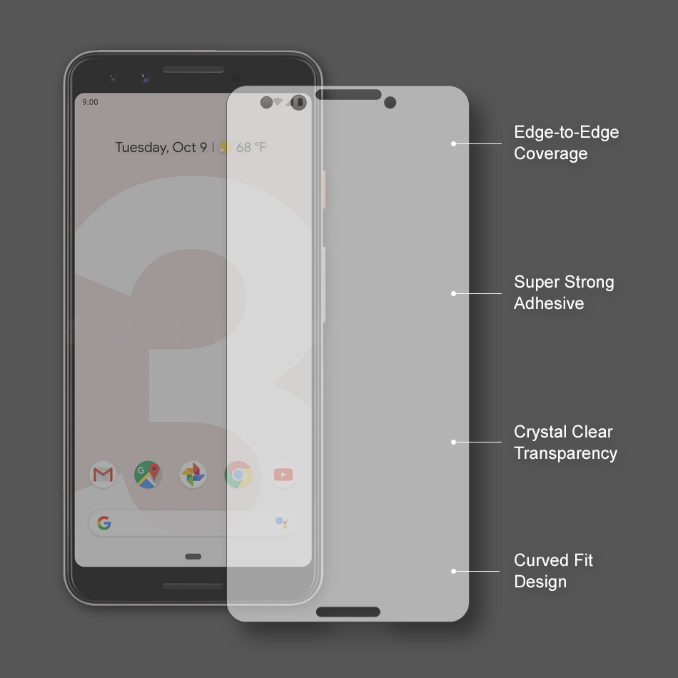 Full Coverage TPU Screen Protector for Google Pixel 3